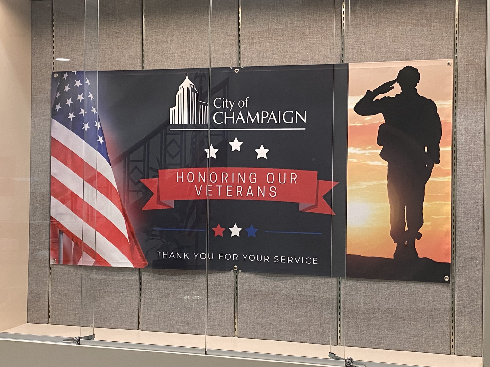 City Building Atrium Display Honors Veterans - City of Champaign